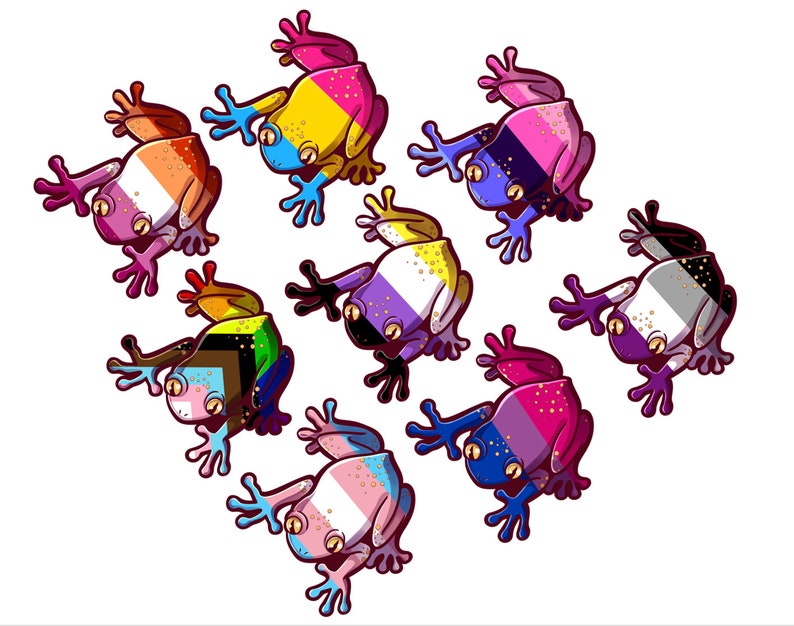 Frog Pride Stickers in Waterproof Die-cut Vinyl Choose - Etsy