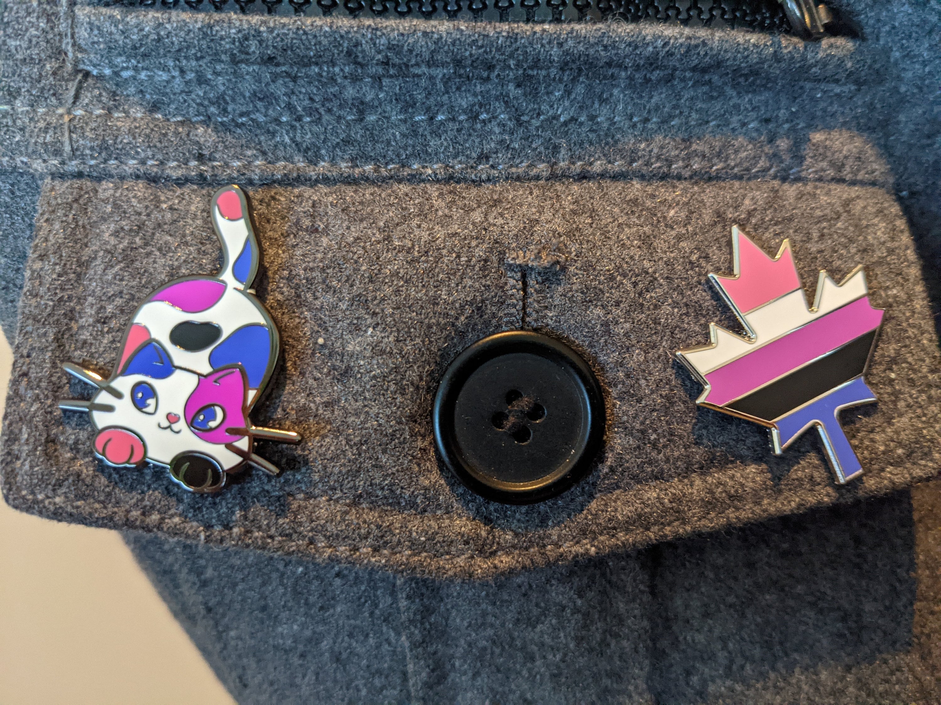 Genderfluid Pin Purride Chibi Cat Hard Enamel Pin in Gender - Etsy