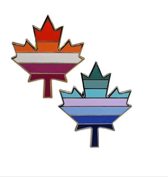 WLW or MLM Pride Canadian Maple Leaf Hard Enamel Pin in - Etsy