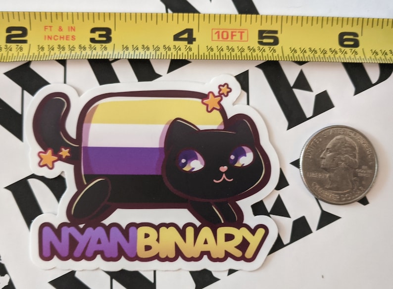 Nyanbinary Nyan Cat Nonbinary Pride Pun Decal 3 - Etsy