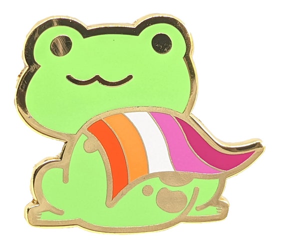 Lesbian Pride Frog Pin Chibi Queer Lesbian Frog Enamel Pin - Etsy