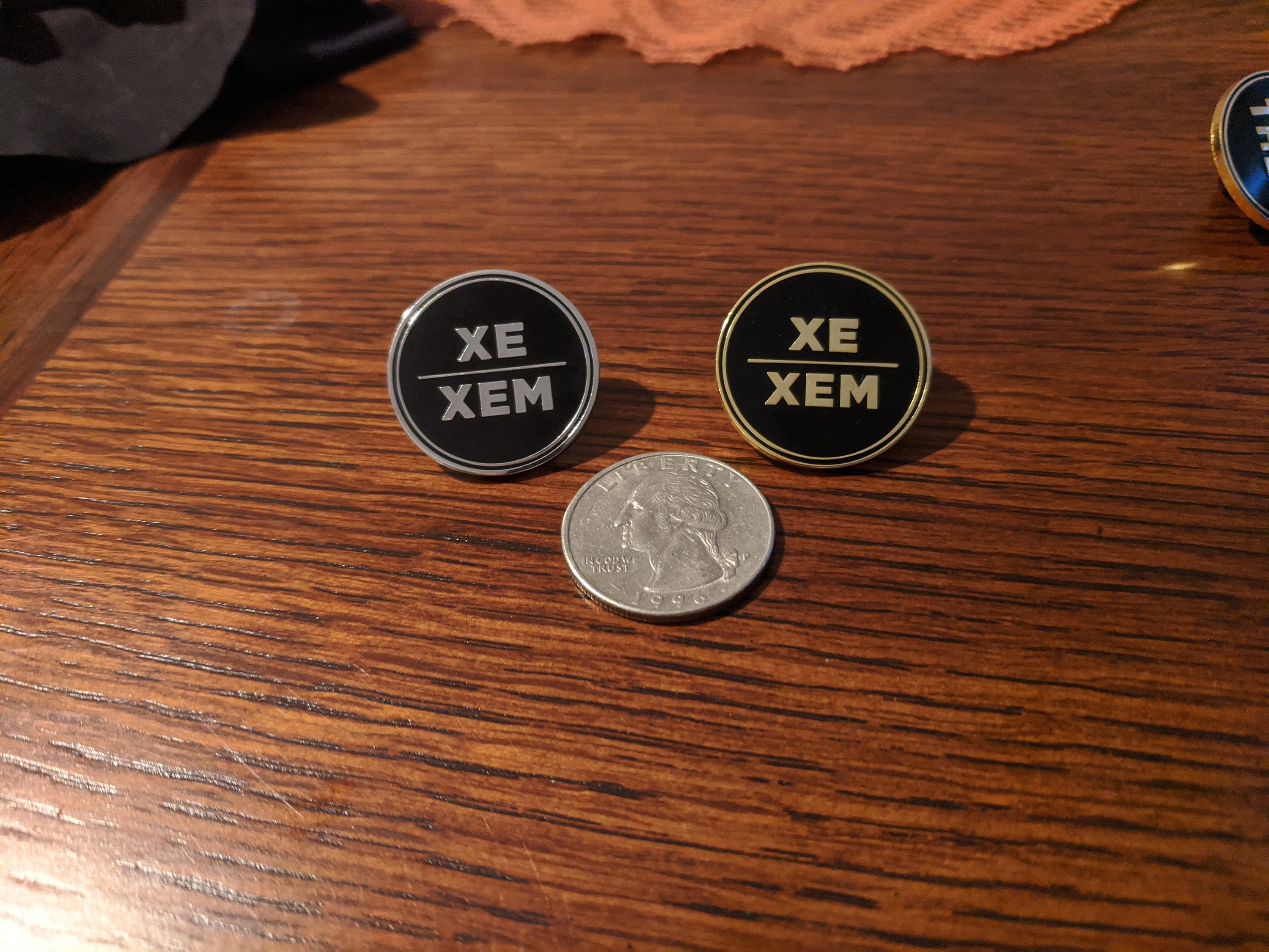 Xe Xem Pronoun Pin Silver or Gold 1-inch Round Hard Enamel - Etsy Singapore