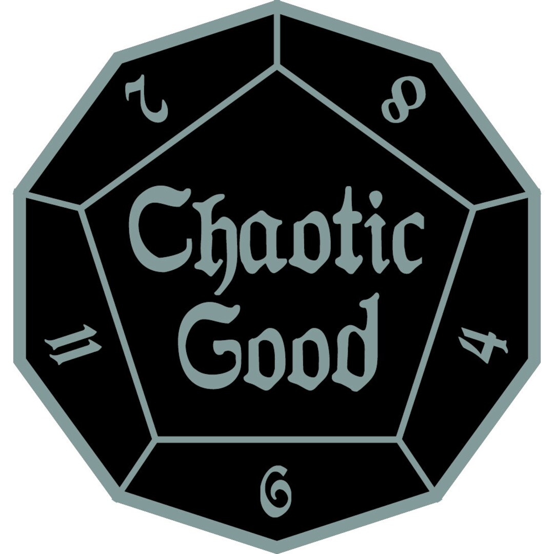 Chaotic Good Dnd Alignment D12 Dice Enamel Pin Silver Finish Gamer Pin ...