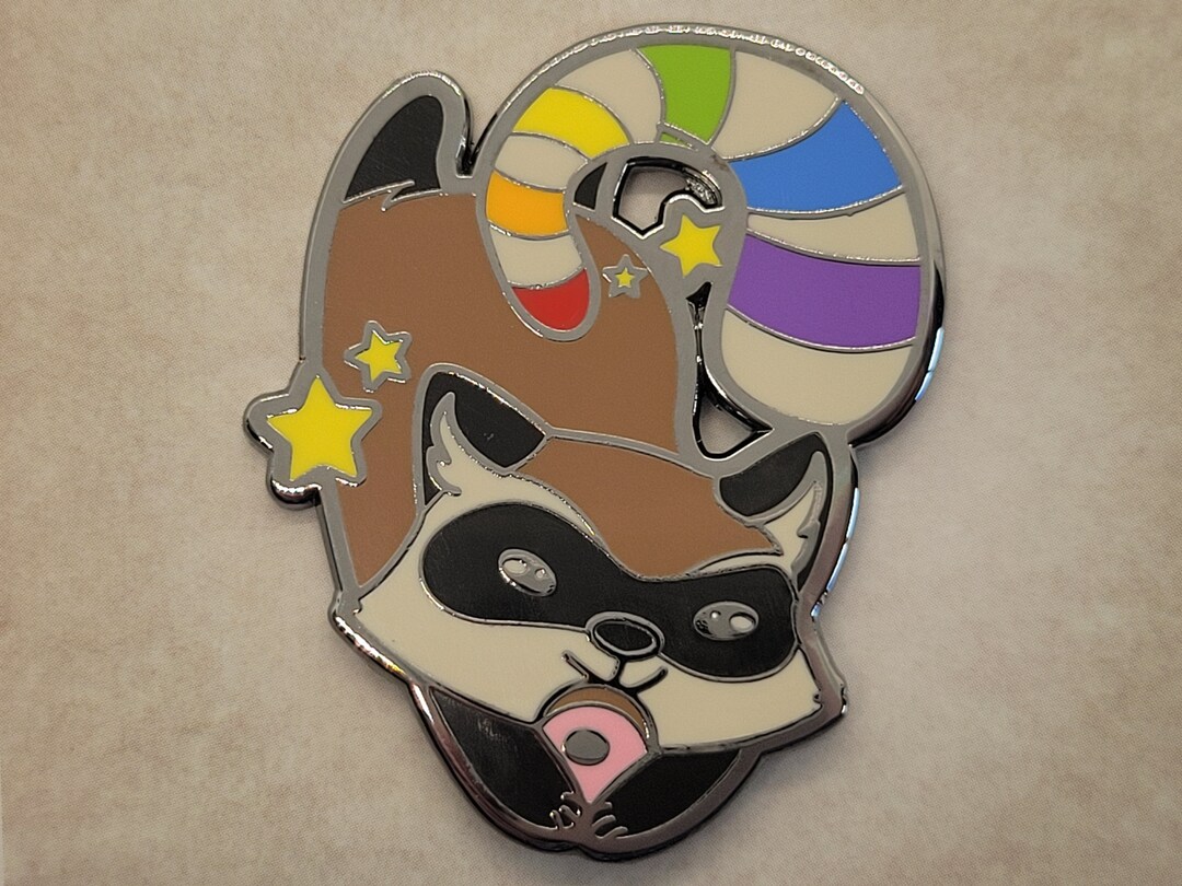 Rainbow Pride Raccoon Enamel Pin: LGBTQ Chibi Trash Panda - Etsy