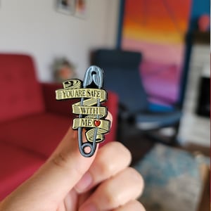 You Are Safe With Me Pin | Safe Space Pin | LGBTQ Ally Pin | Safety Pin ...