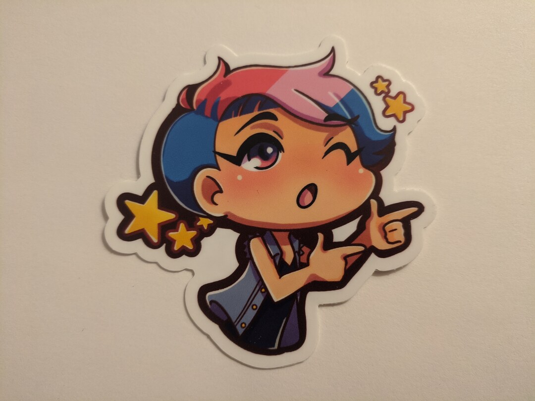 Bisexual Pride Finger Guns Chibi Bi Flag Decal Waterproof - Etsy