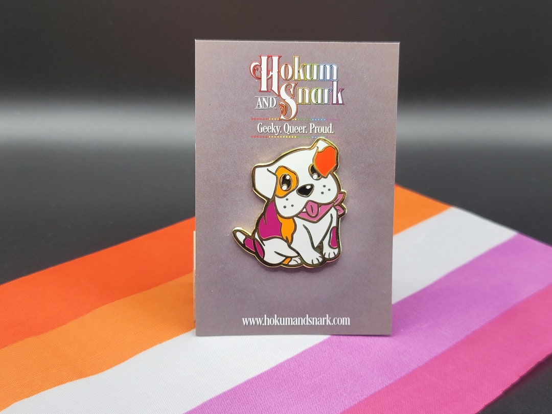 Lesbian Pride Dog Enamel Pin: Subtle LGBT Puppy Jewelry - Etsy
