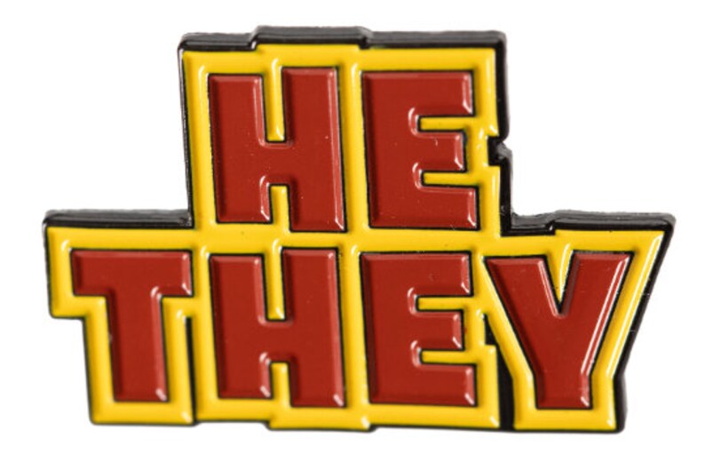 He They Pronoun Pin | Masc Nonbinary Multi-gender Fluid Enamel Pronoun ...