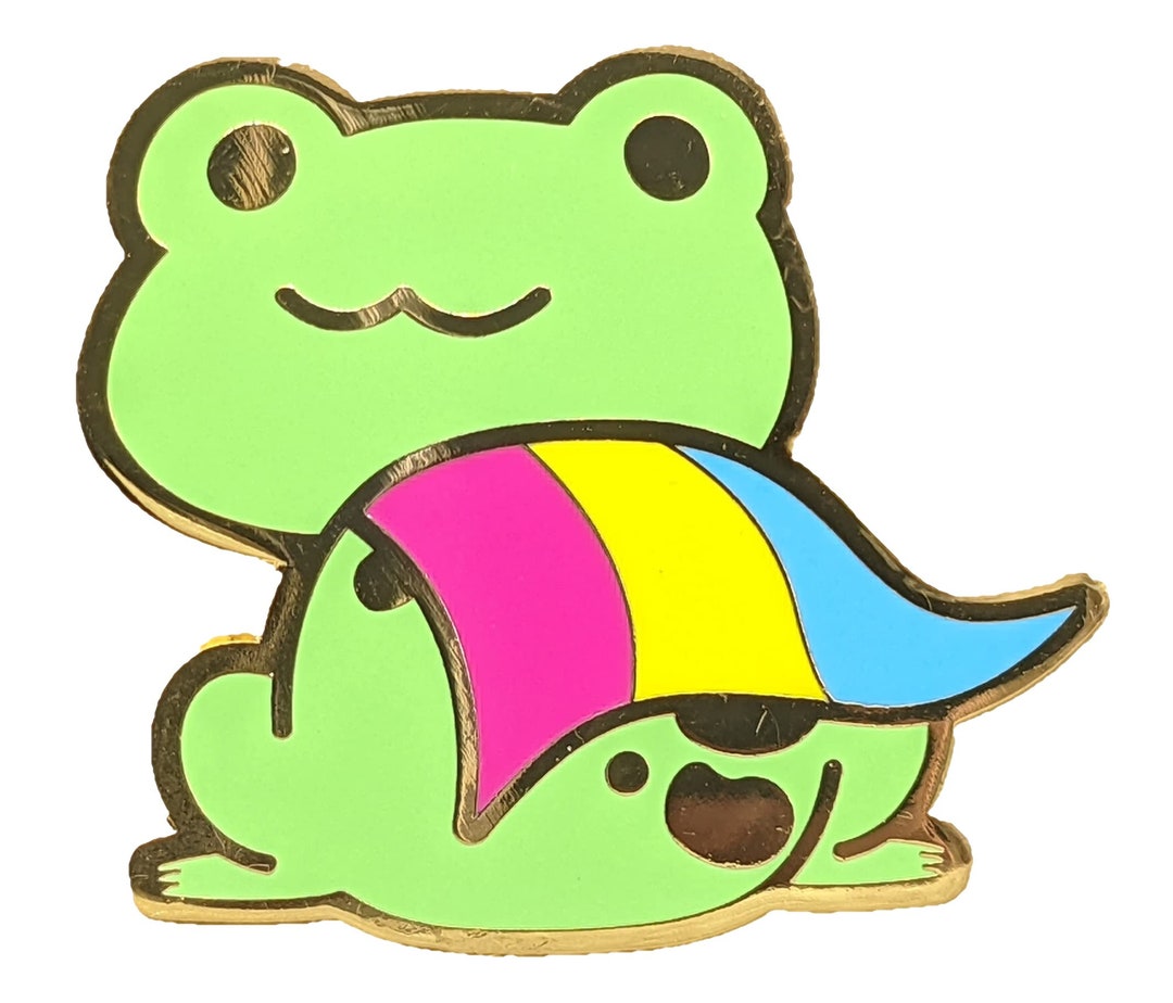 Pansexual Pride Frog Pin | Chibi Queer Frog Enamel Pin in Pan Pride ...