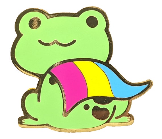 Pansexual Pride Frog Pin Chibi Queer Frog Enamel Pin in Pan | Etsy