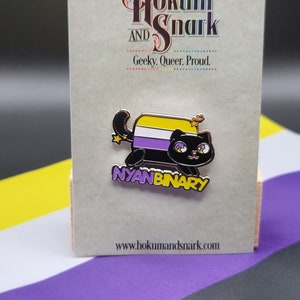 Nonbinary Pride Nyanbinary Nyan Cat Pun Kawaii Chibi Style & LGBTQ Enby ...