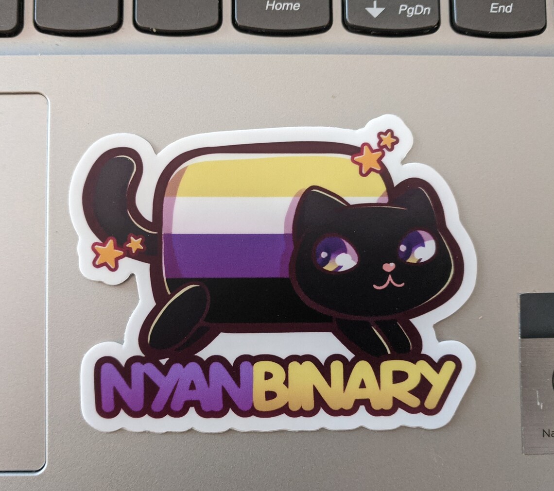 Nyanbinary Nyan Cat Nonbinary Pride Pun Decal 3 - Etsy