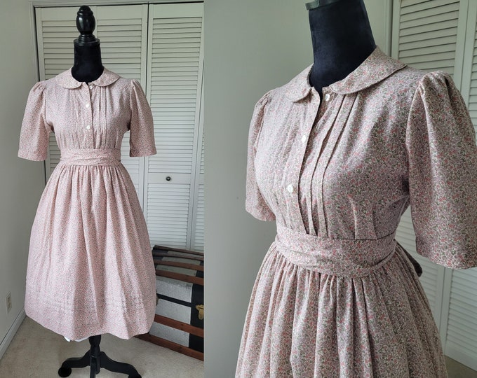 Vintage 1960's Flannel Calico Print Dress - Size Medium - Etsy