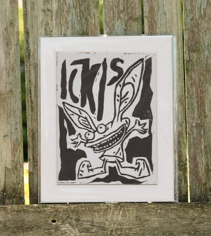 Ickis Aaahh Real Monsters Linocut Block Print - Etsy