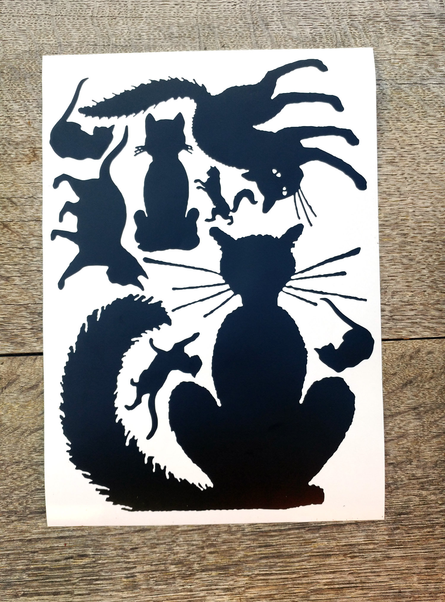 Cat Vinyl Stickers 27 Cats in Total Black Matte Waterproof - Etsy