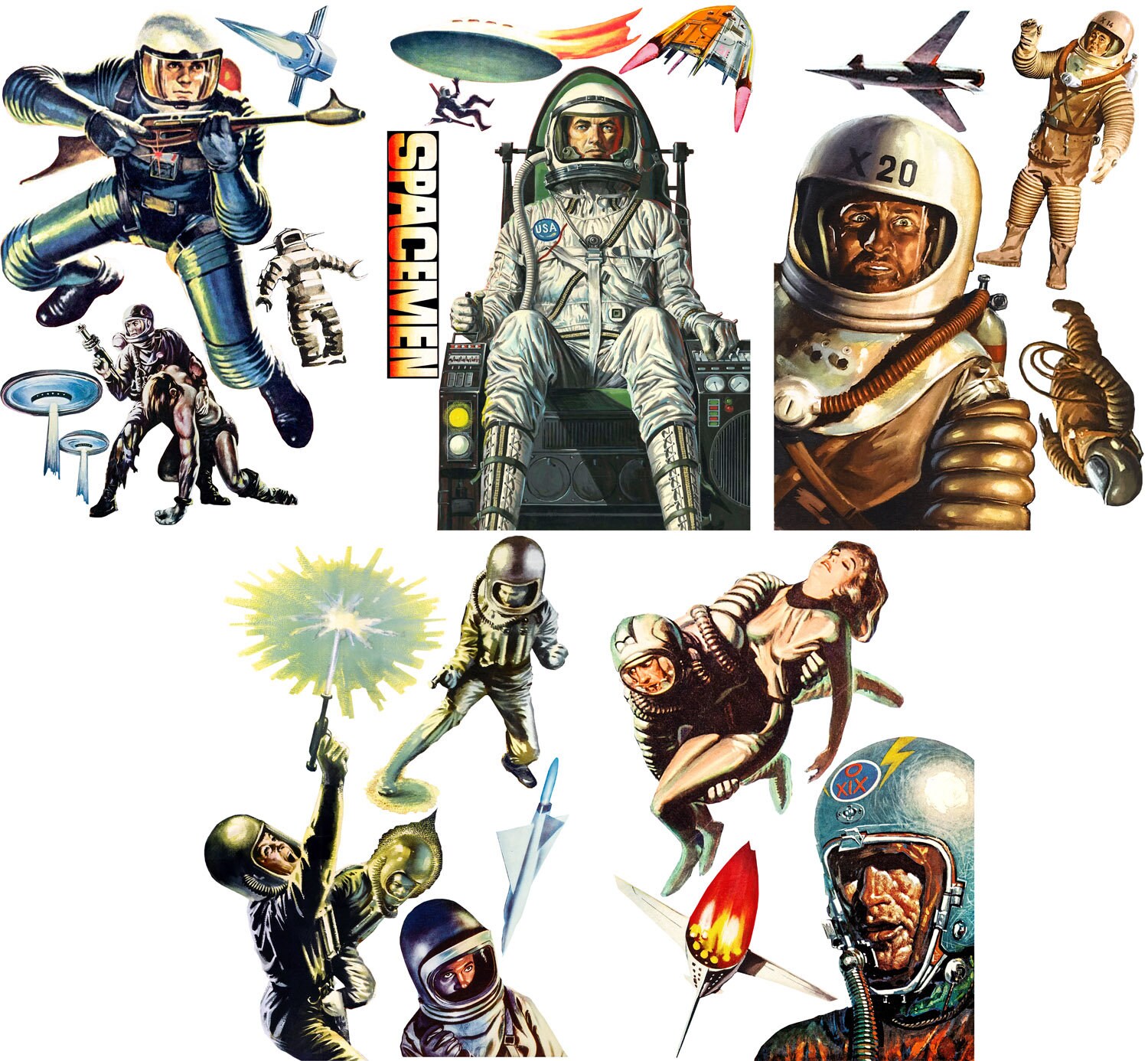 VINTAGE SCI-FI Large Vinyl Stickers over 20 Large Stickers - Etsy UK