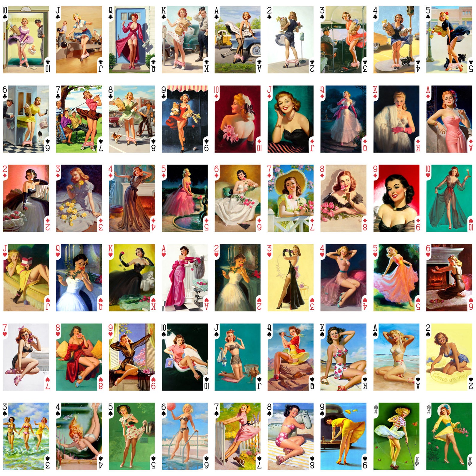 PINUP SEXY GIRLS Playing Cards poker Deck 54 Cards All - Etsy