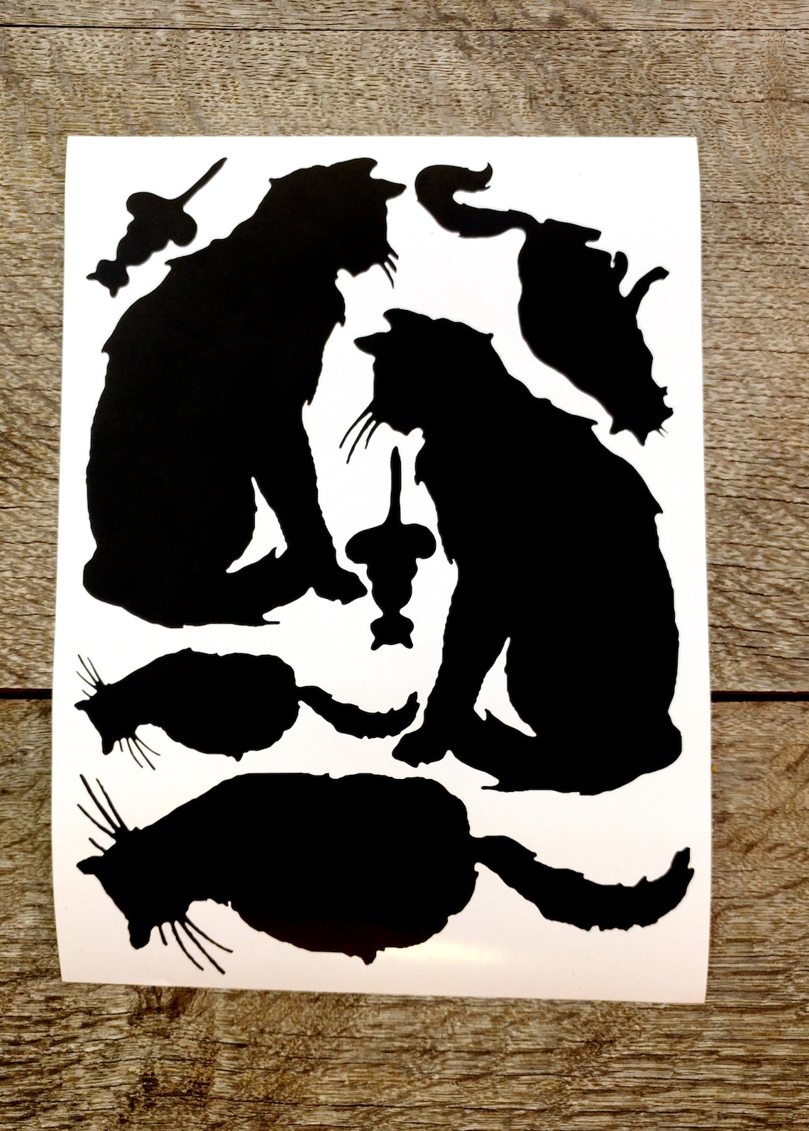 Cat Vinyl Stickers 27 Cats in Total Black Matte Waterproof - Etsy