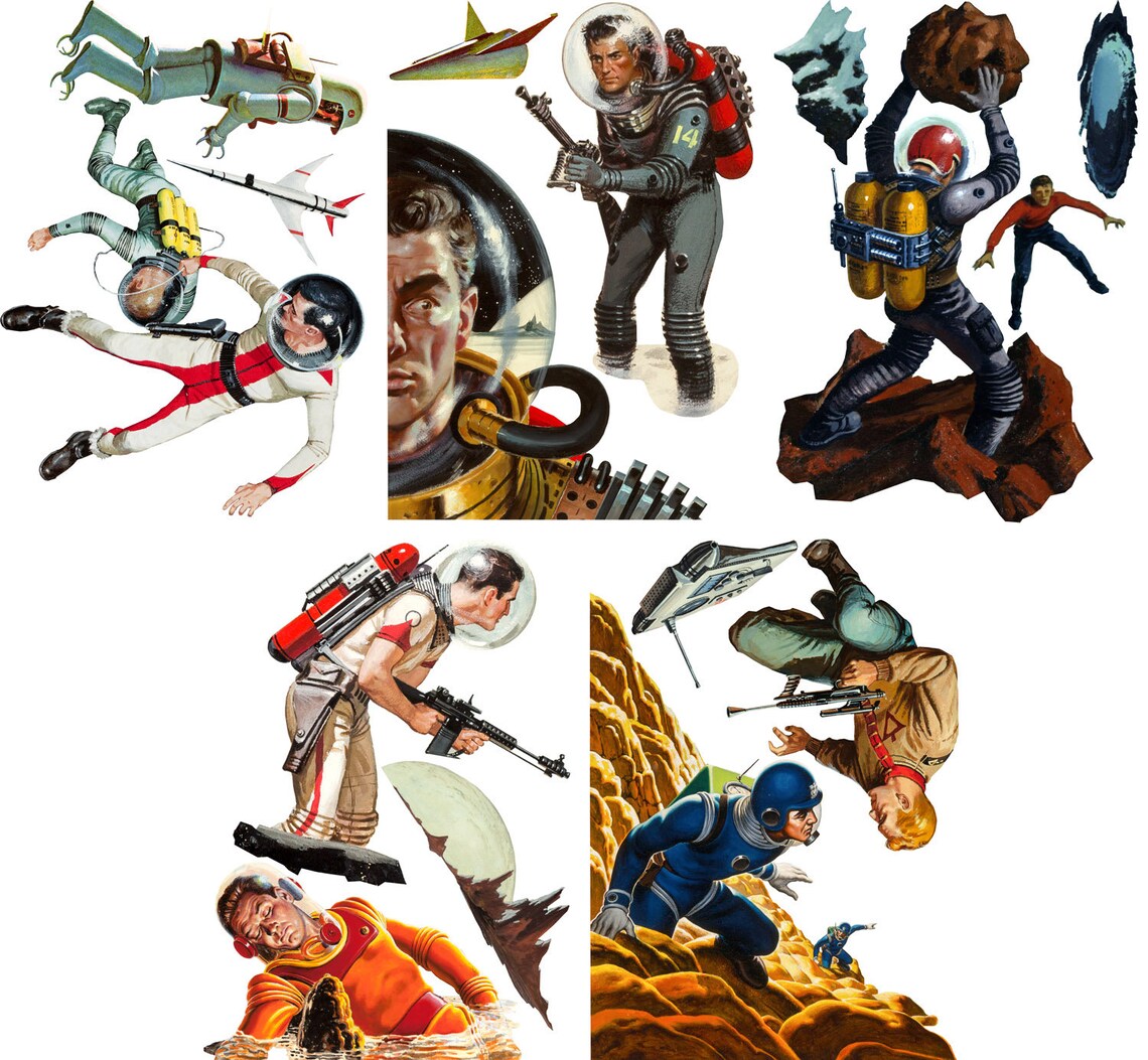 VINTAGE SCI-FI Large Vinyl Stickers over 20 Large Stickers - Etsy UK