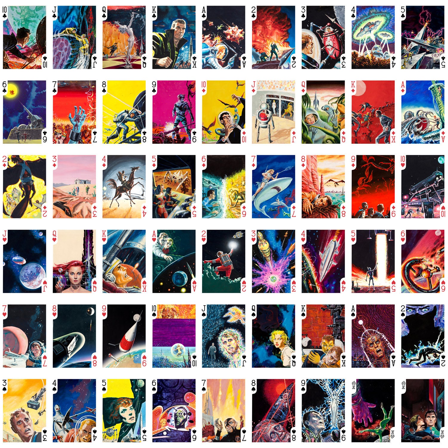 FANTASY ALIEN BATTLE Playing Cards poker Deck 54 Cards All - Etsy