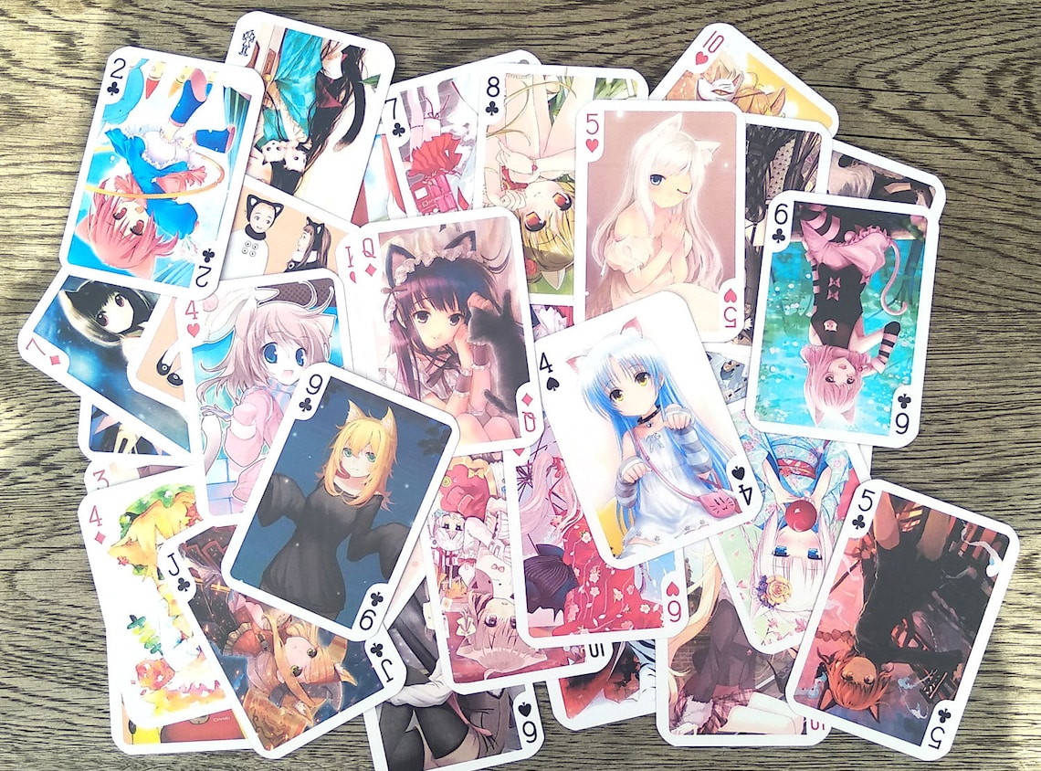 ANIME Playing Cards poker Deck 54 Cards All Different Kawaii - Etsy