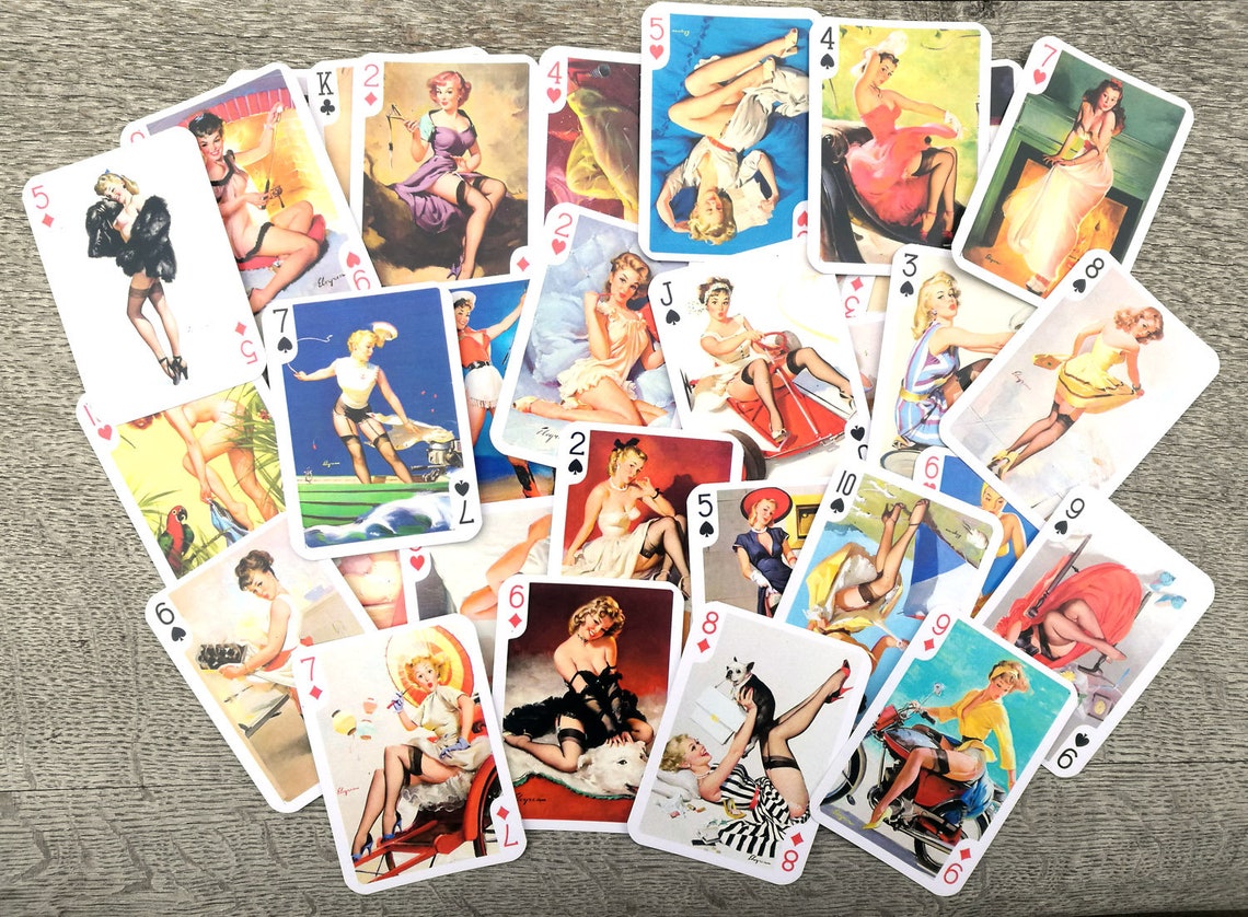 PINUP SEXY GIRLS Playing Cards Poker Deck 54 Cards All | Etsy