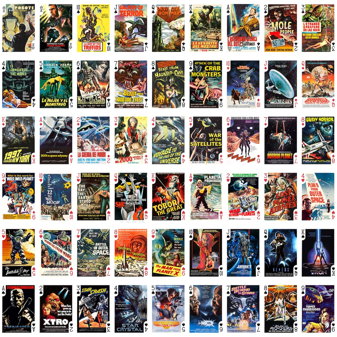 SCI FI Playing Cards poker Deck 54 Cards All Different | Etsy