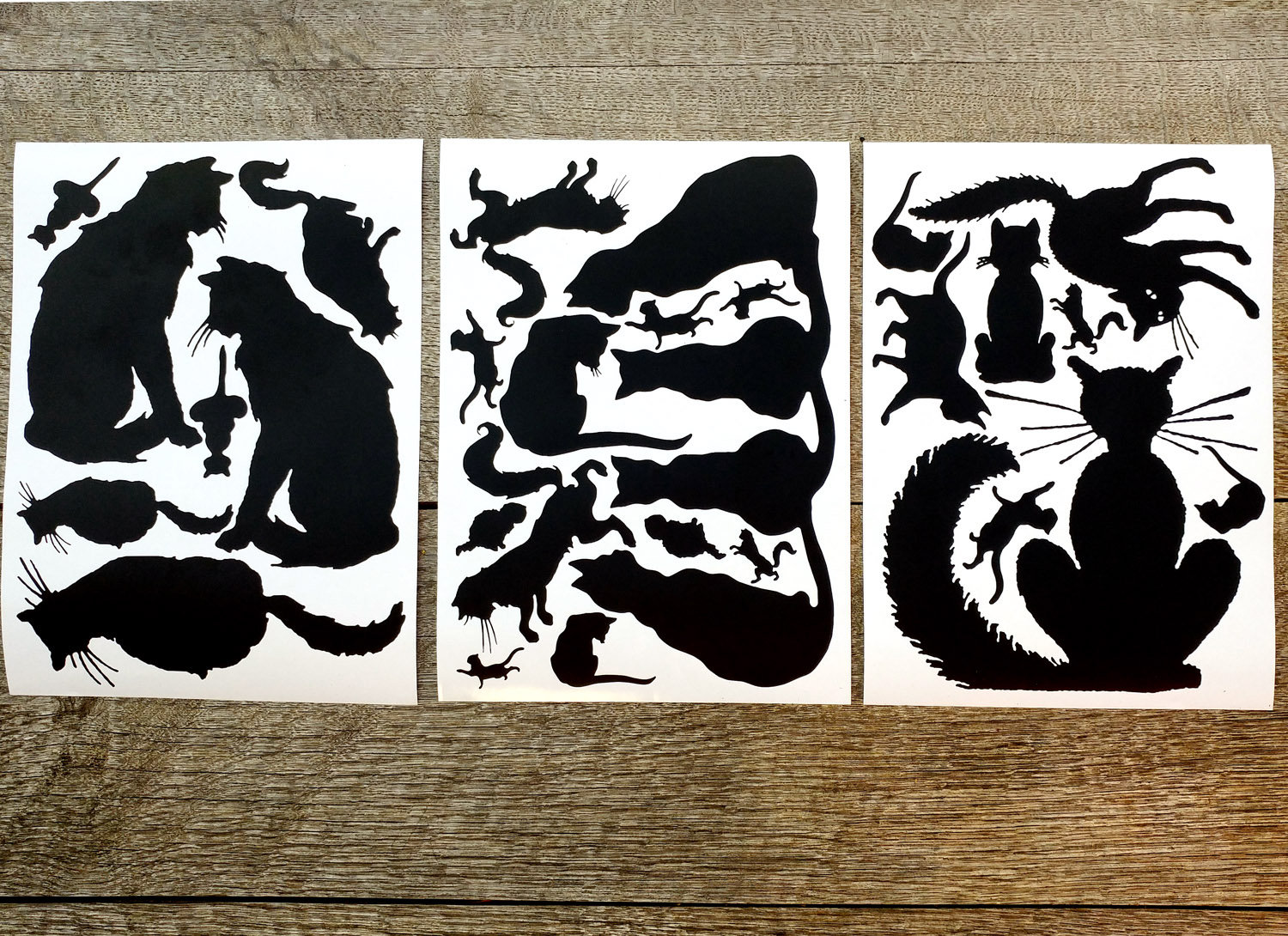 Cat Vinyl Stickers 27 Cats in Total Black Matte Waterproof - Etsy