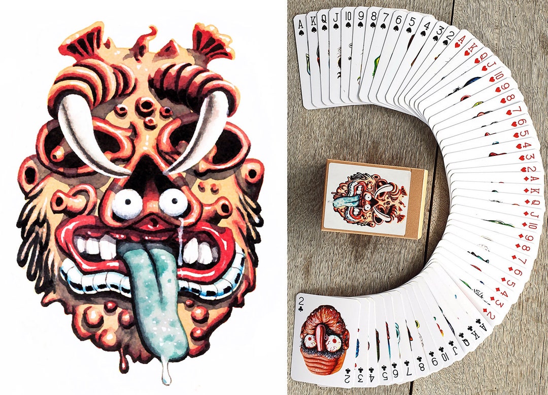 UGLY MONSTERS Playing Cards poker Deck 54 Cards All Different Vintage ...