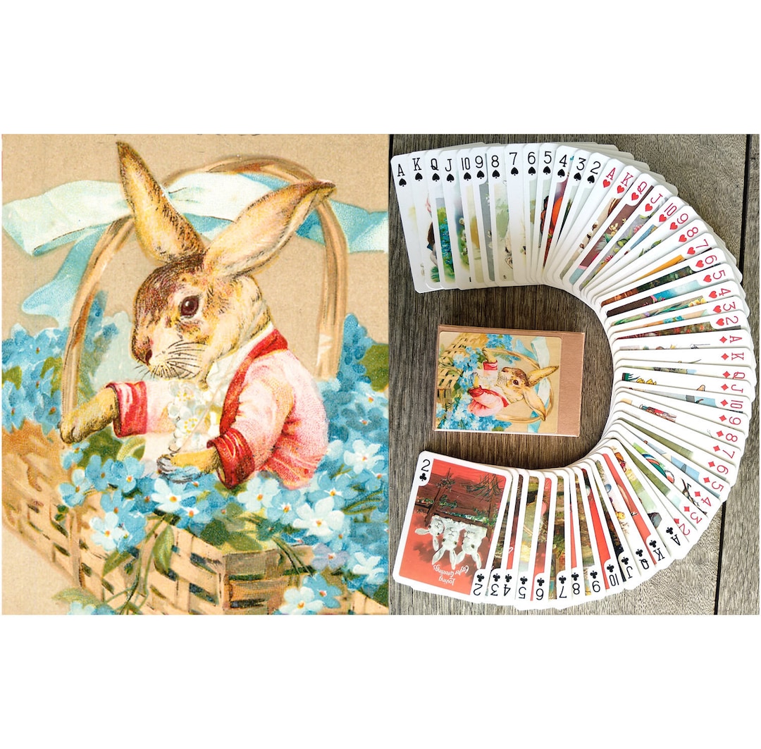EASTER Playing Cards poker Deck 54 Cards All Different Vintage Easter ...