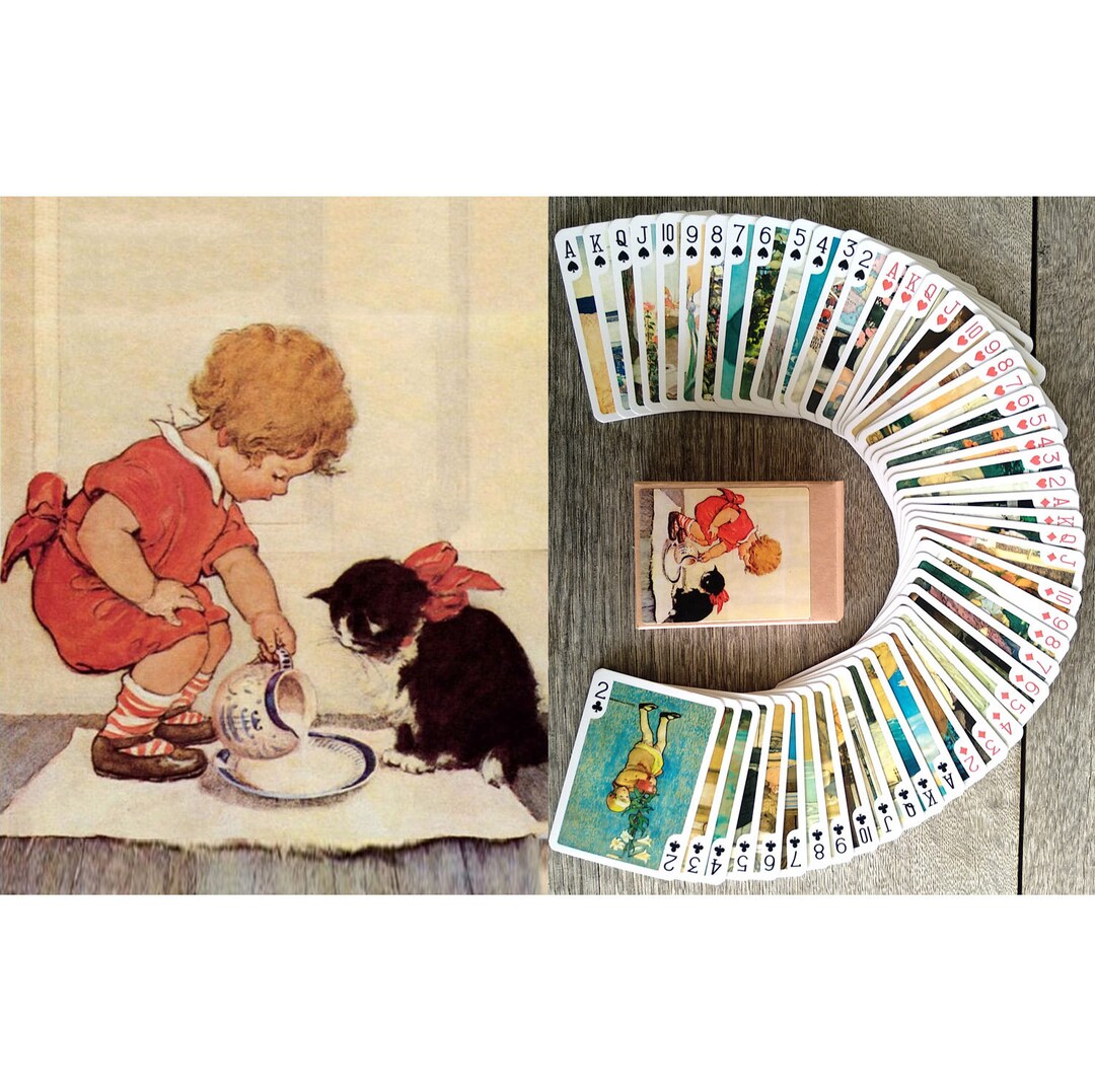 CUTE KIDS Playing Cards poker Deck 54 Cards All Different Vintage Retro ...