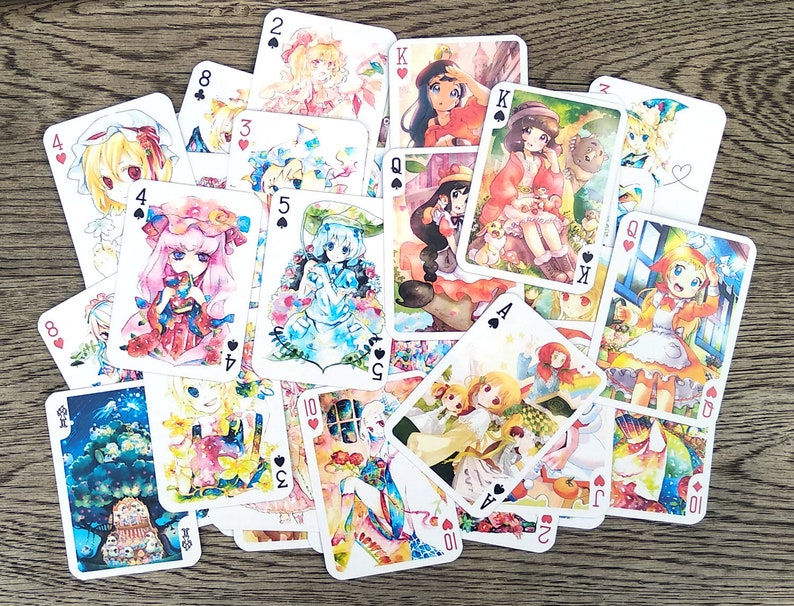 ANIME Playing Cards poker Deck 54 Cards All Different Kawaii - Etsy