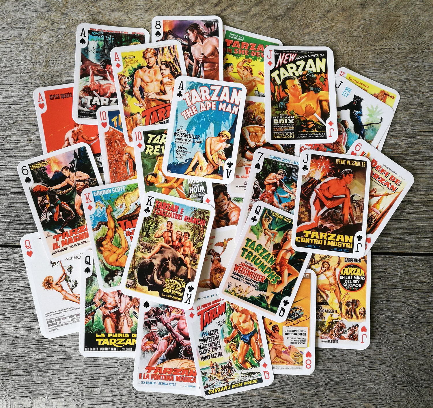 TARZAN Playing Cards poker Deck 54 Cards All Different - Etsy