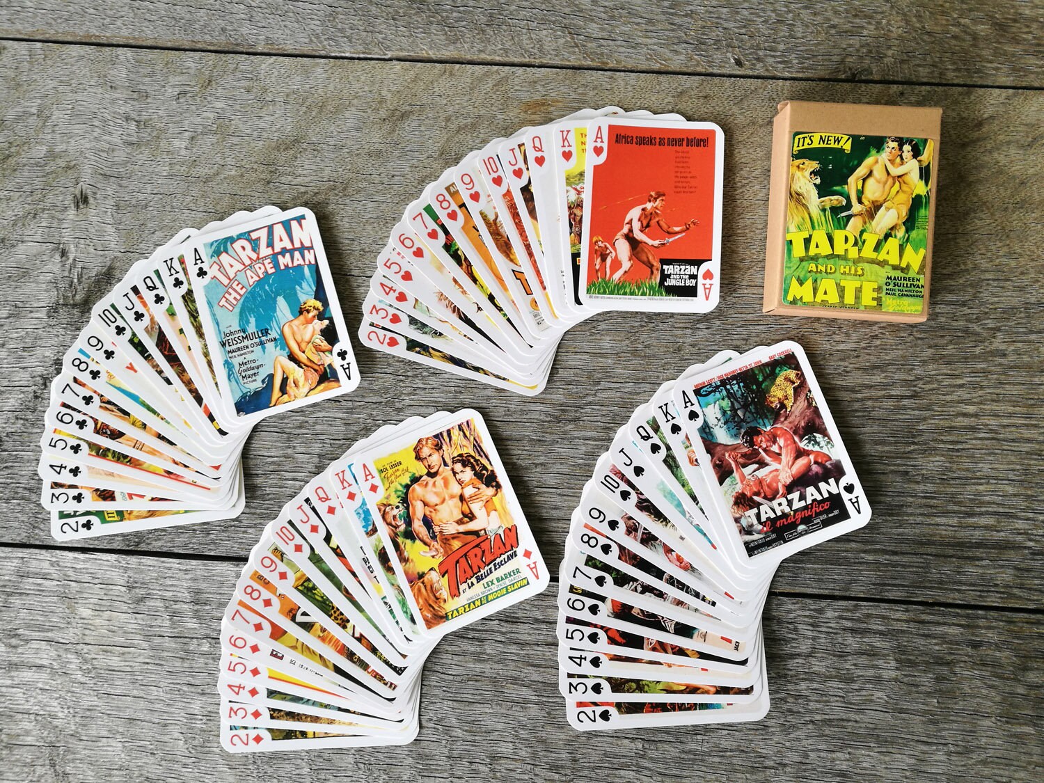 TARZAN Playing Cards poker Deck 54 Cards All Different - Etsy