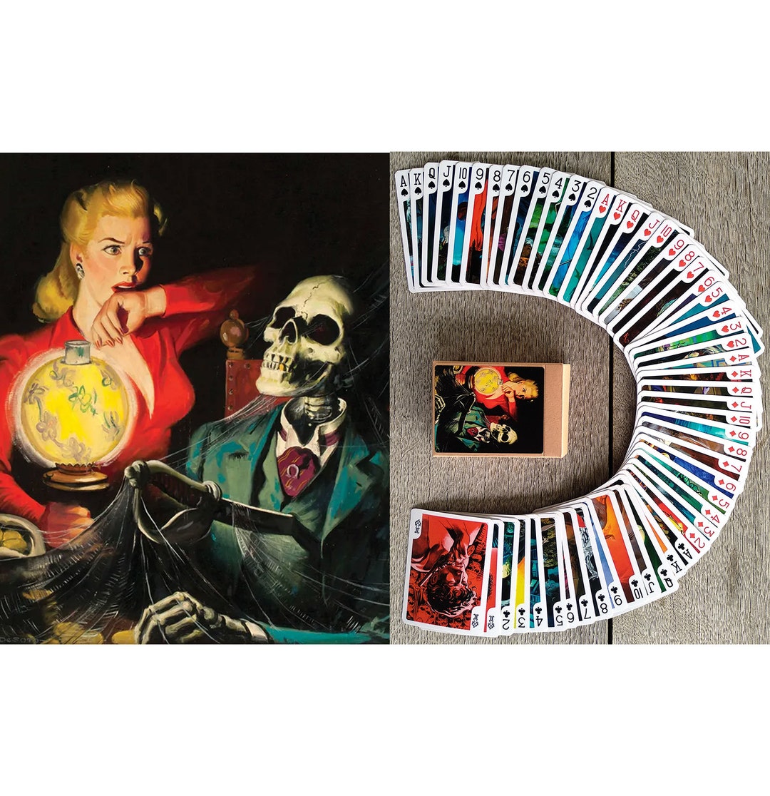 HALLOWEEN Playing Cards poker Deck 54 Cards All Different Vintage Trash ...