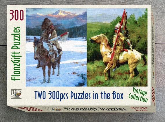 Indian Chiefs Puzzle 2 Jigsaw Puzzles in a Box Vintage | Etsy