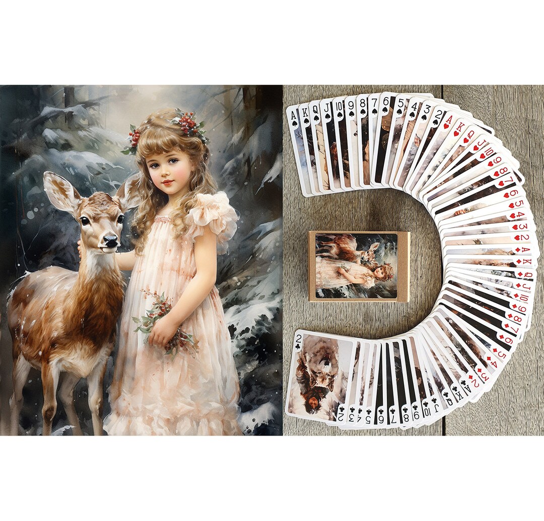 WINTER CHILDREN Playing Cards poker Deck 54 Cards All Different Cute ...