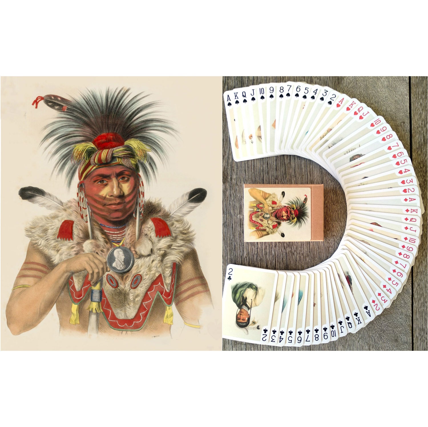 NATIVE AMERICANS Playing Cards Poker Deck 54 Cards All - Etsy España