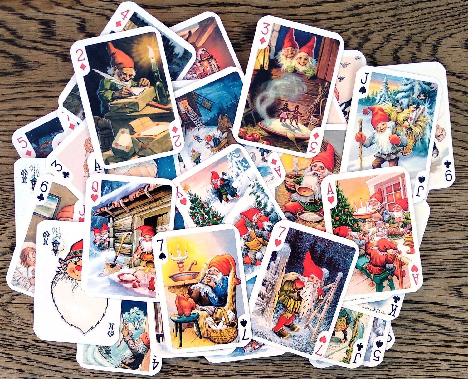 CHRISTMAS GNOMES Playing Cards poker Deck 54 Cards All | Etsy