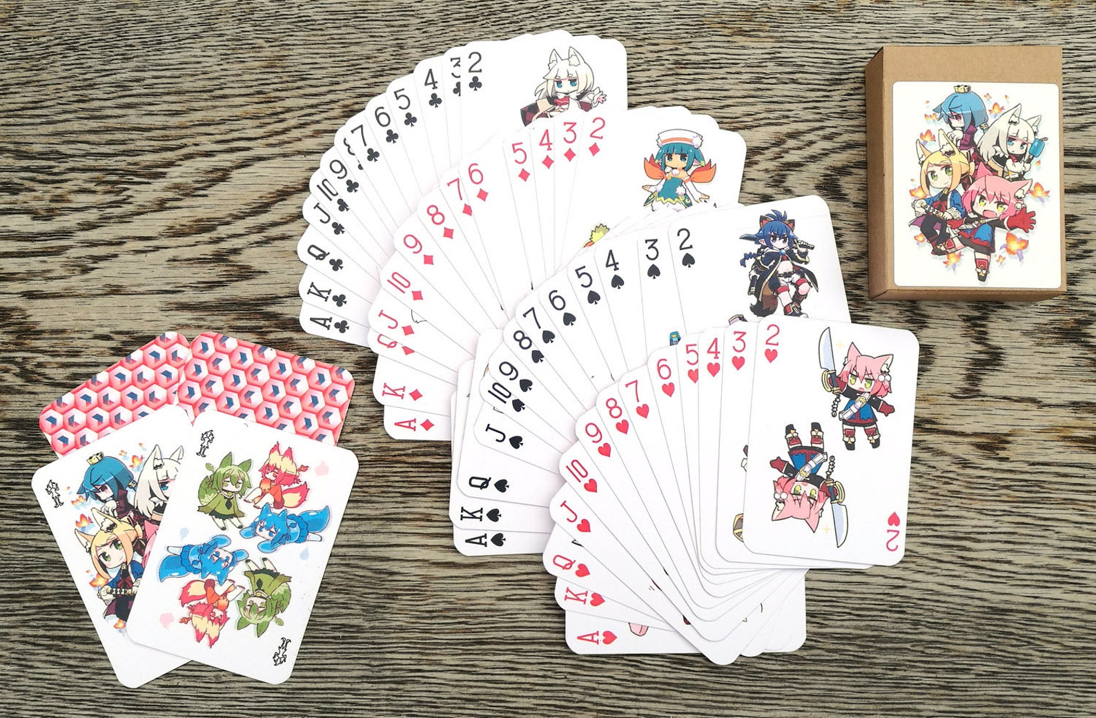 KAWAII ANIME Playing Cards poker Deck 54 Cards All Different - Etsy