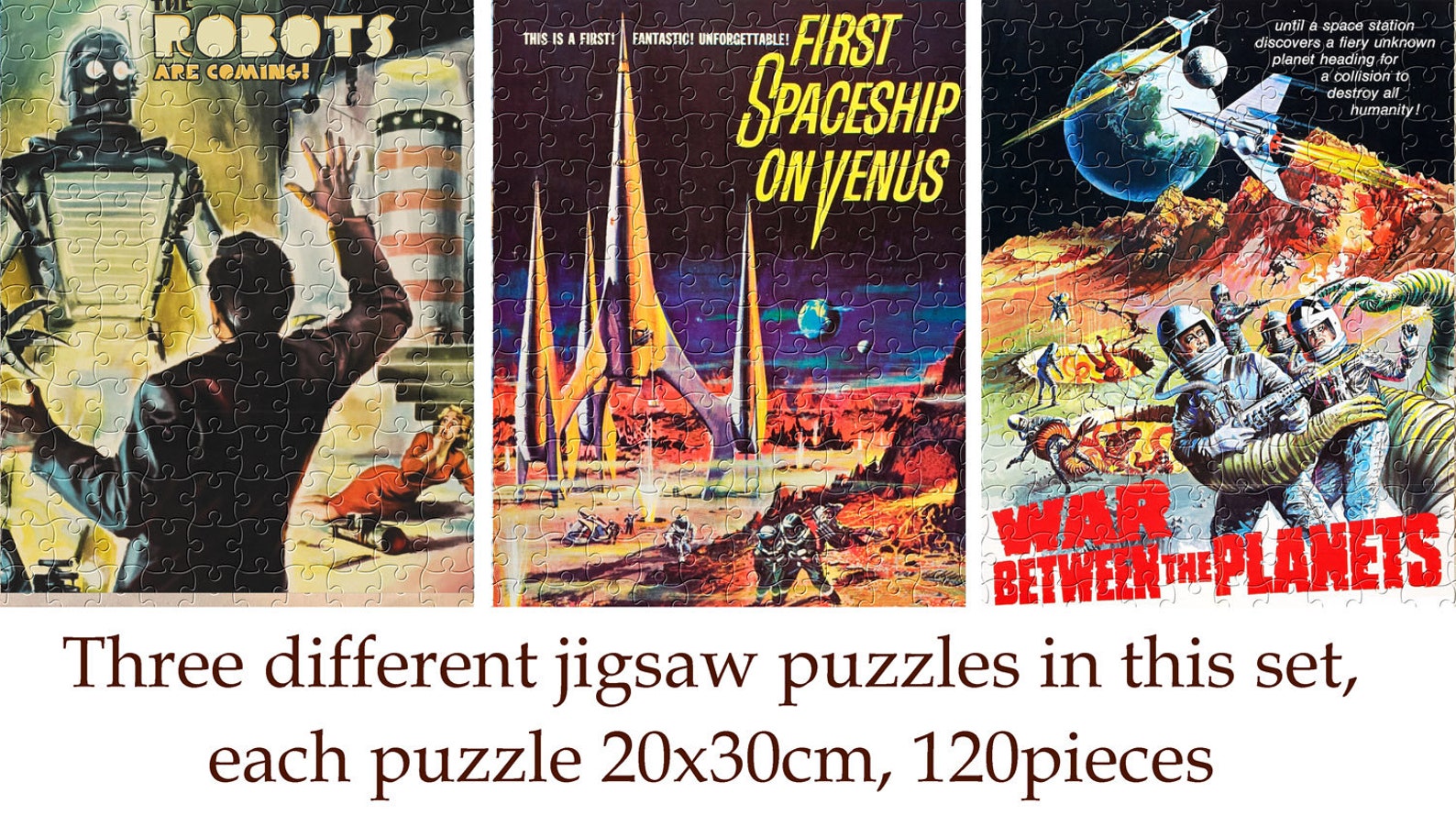 SCI-FI Puzzle 3 Jigsaw Puzzles Ina Box Vintage Images From - Etsy