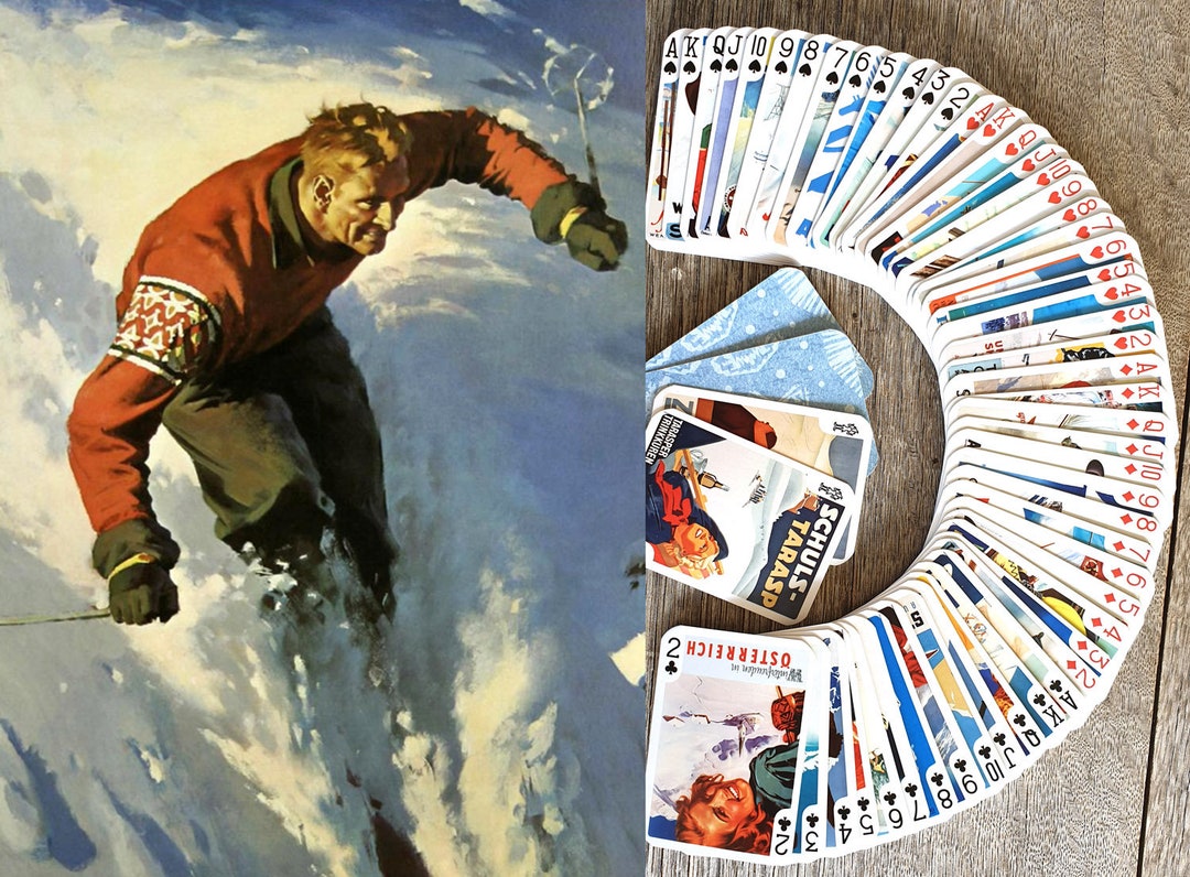 WINTER SKI SPORT Playing Cards poker Deck 54 Cards - Etsy UK