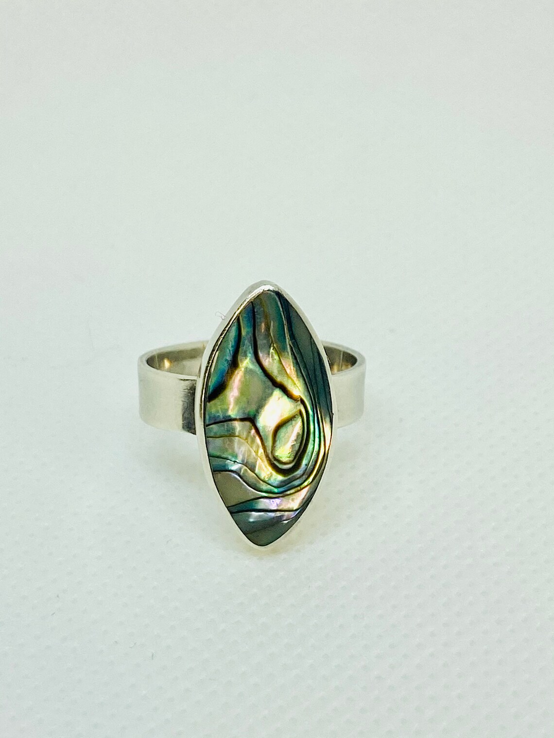 Abalone Ring Adjustable Abalone Ring Silver Ring Adjustable - Etsy