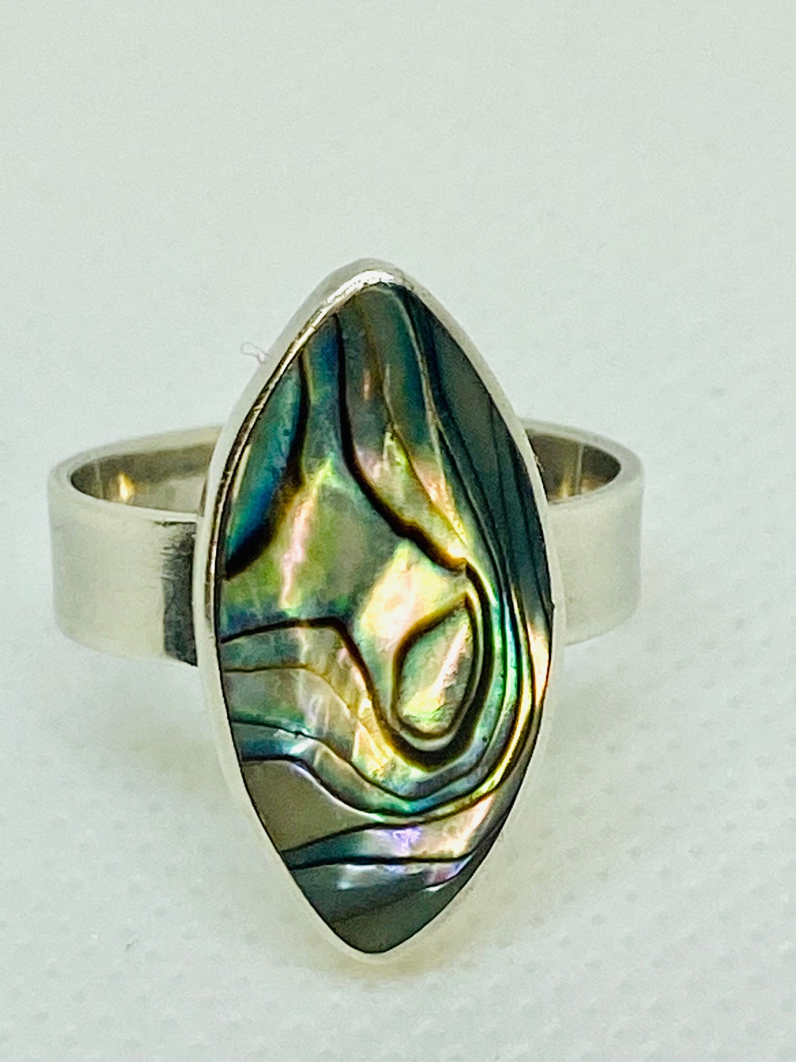Anillo de abulón anillo de abulón ajustable anillo de plata - Etsy España