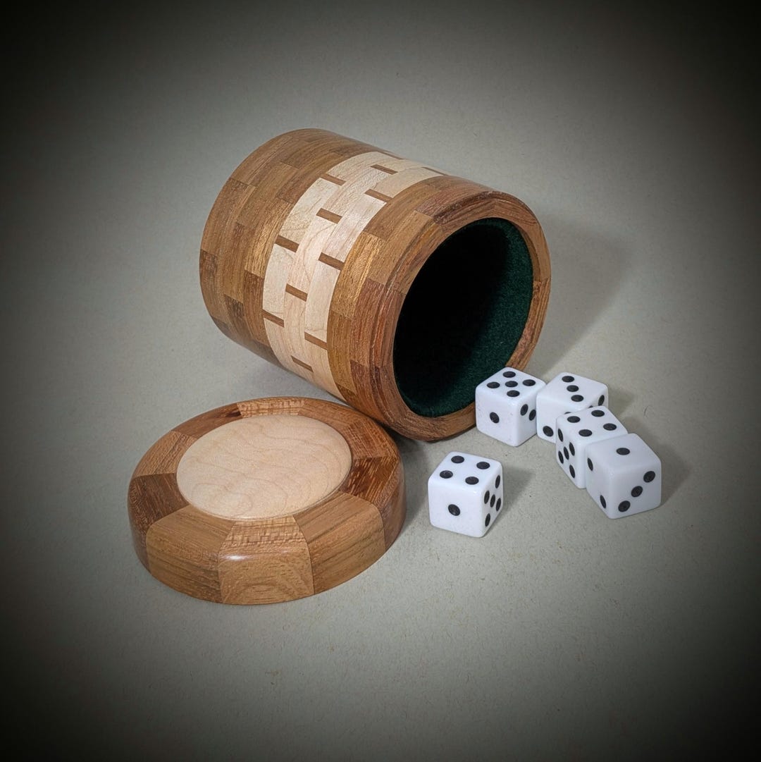 Handcrafted Wooden Dice Cup With Lid - Etsy