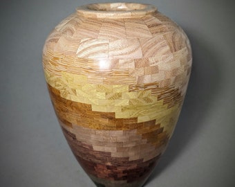 Segmented Wooden Vase - Etsy