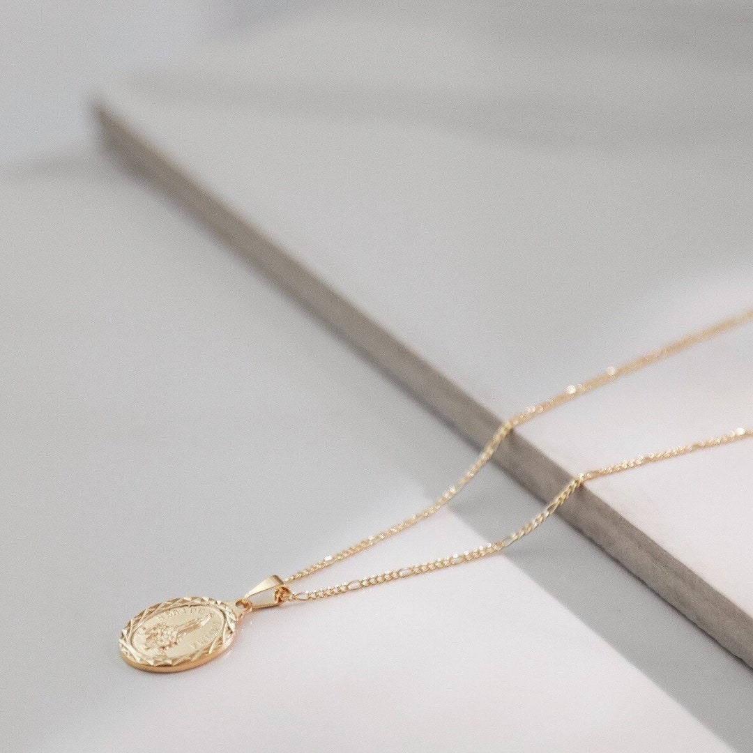 Virgin Mary Necklace, Miraculous Mary Necklace, Mary Pendant, Saint ...