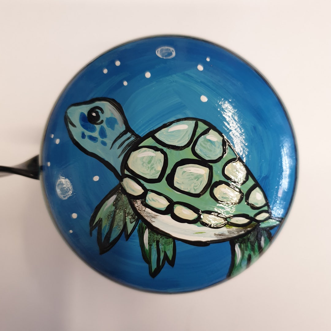Large Bicycle Bell: Turtle, Hand-painted, 8 Cm Diameter - Etsy