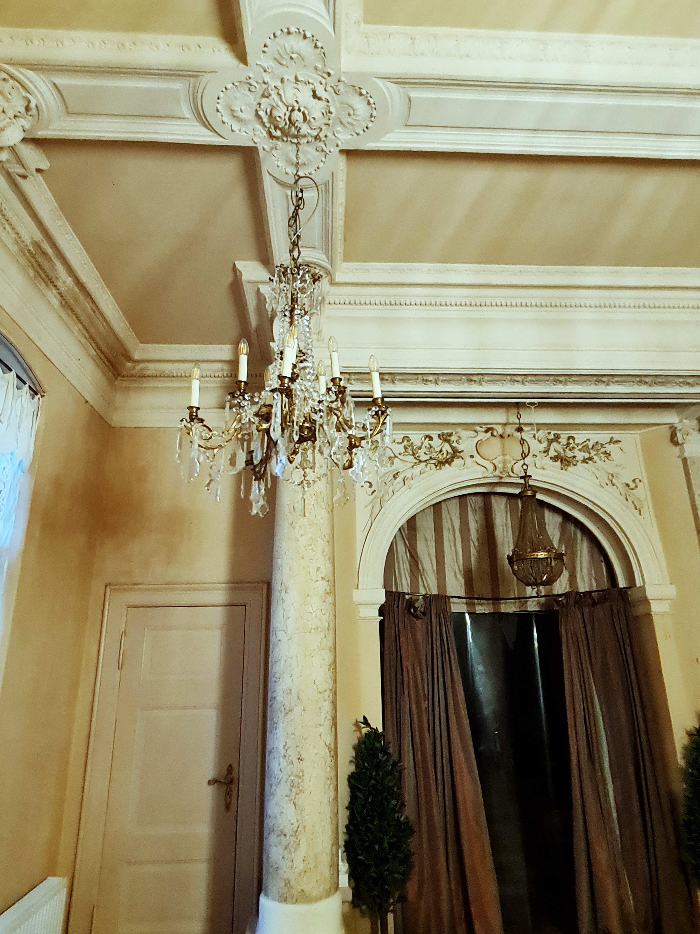 Antique Chandelier, Rod Shape, Bronze, Crystal, Restored, Very Valuable ...