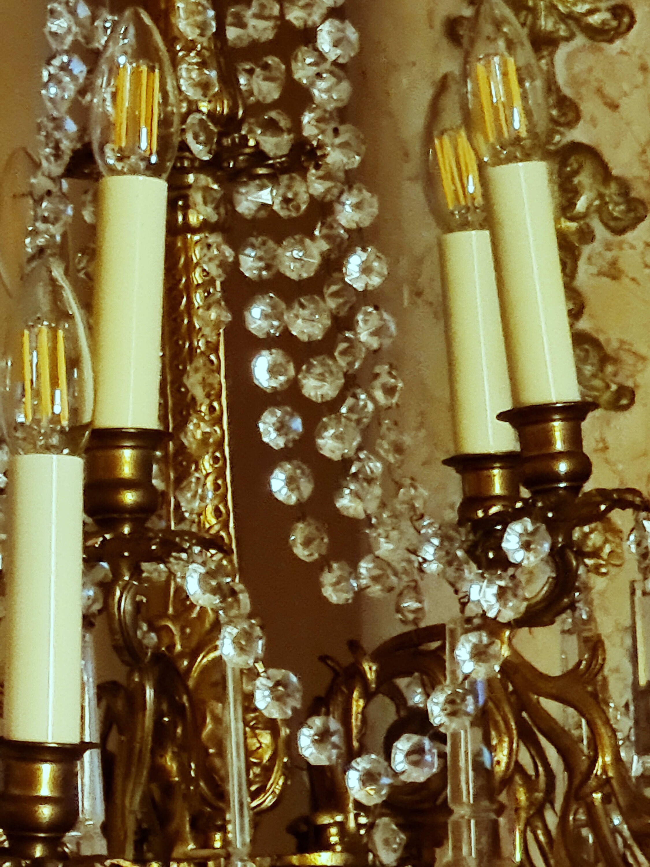 Antique Chandelier, Rod Shape, Bronze, Crystal, Restored, Very Valuable ...